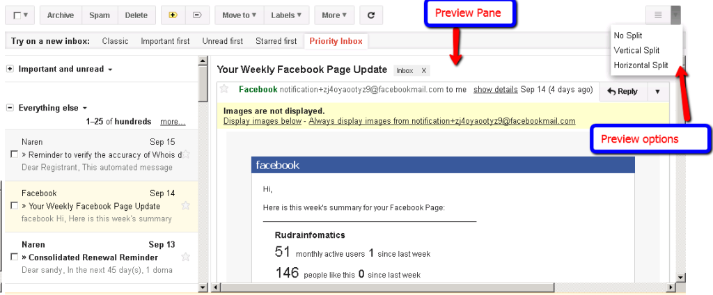 How to use Preview Pane in Gmail