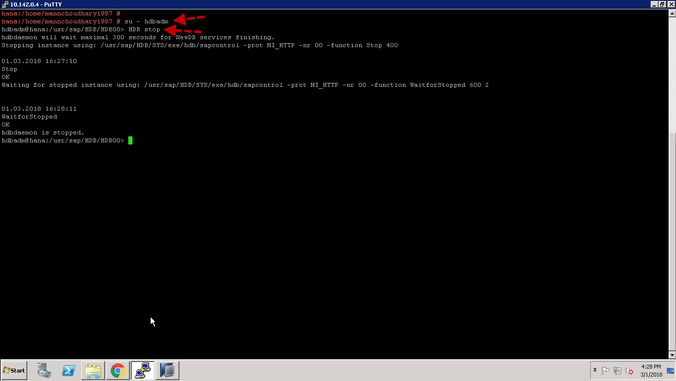 Start SAP HANA Database | Stop SAP HANA Database Start SAP HANA Database | Stop SAP HANA Database